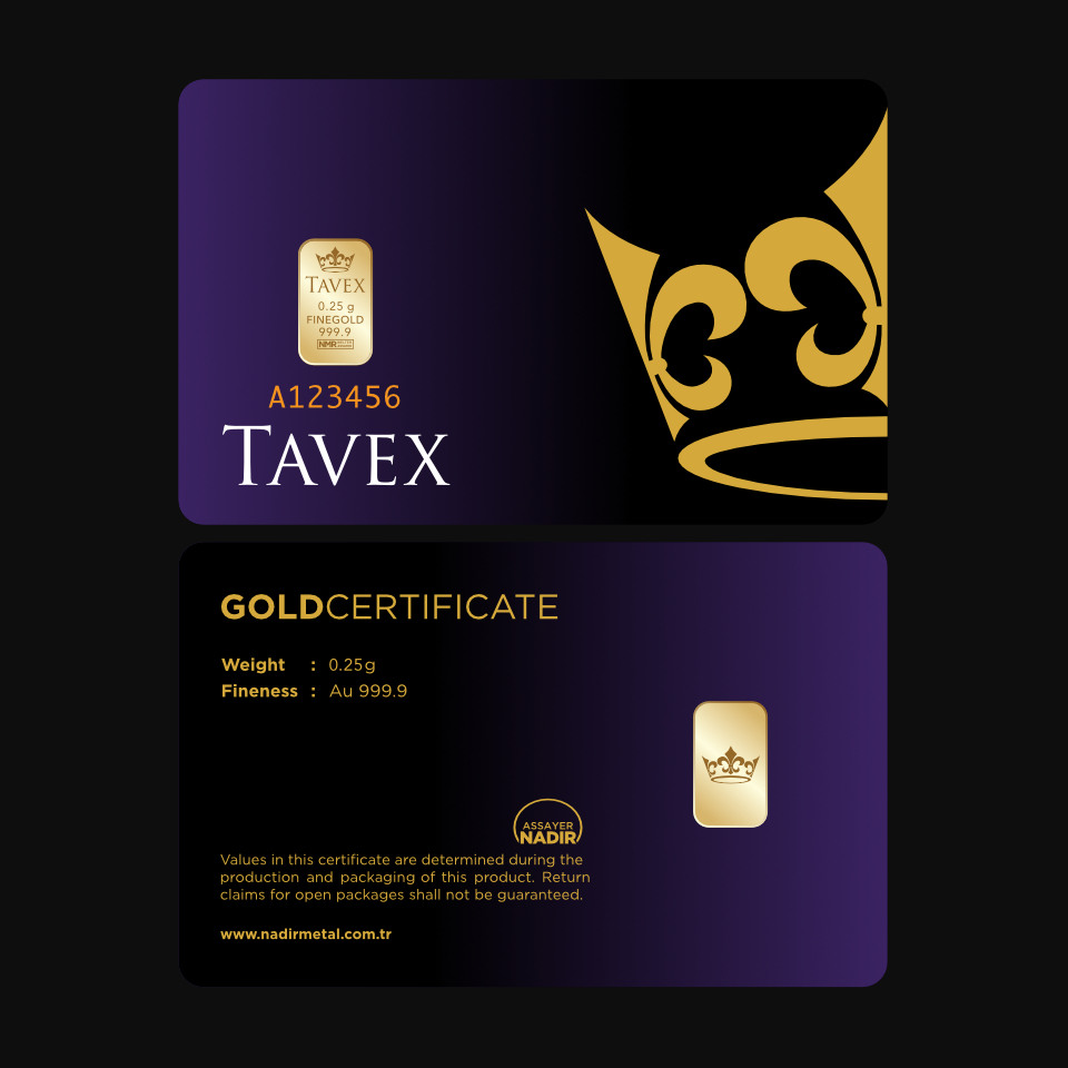 0.25g Tavex Gold Bar - Tavex Bullion