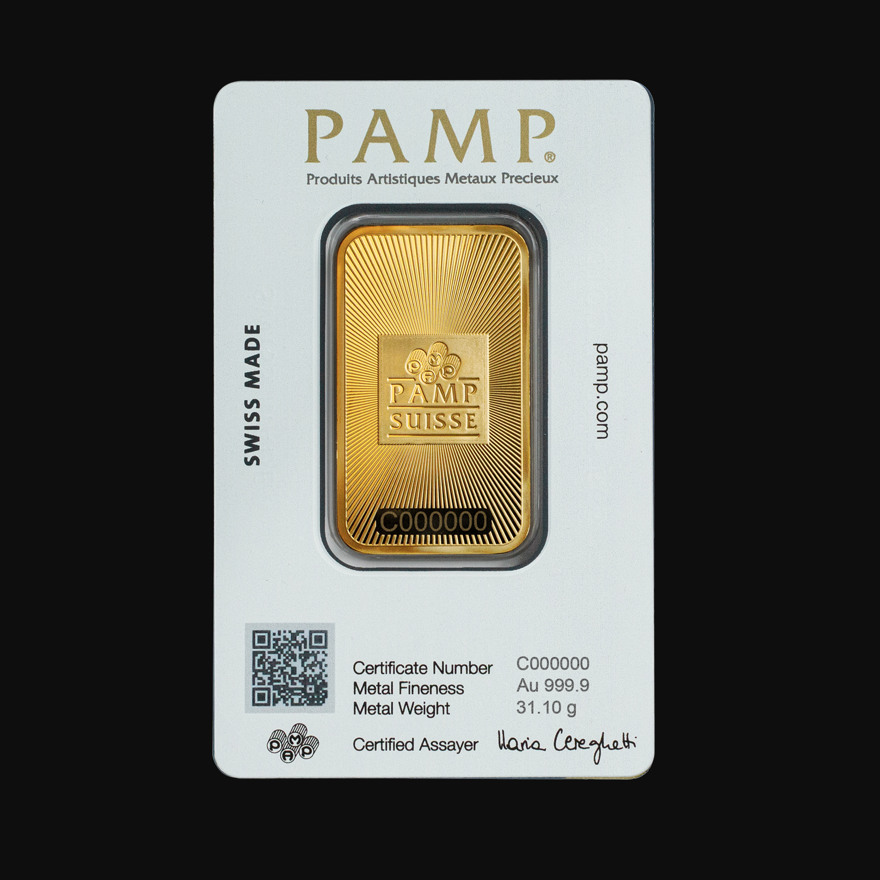 1oz PAMP Suisse Gold Bar - Tavex Bullion