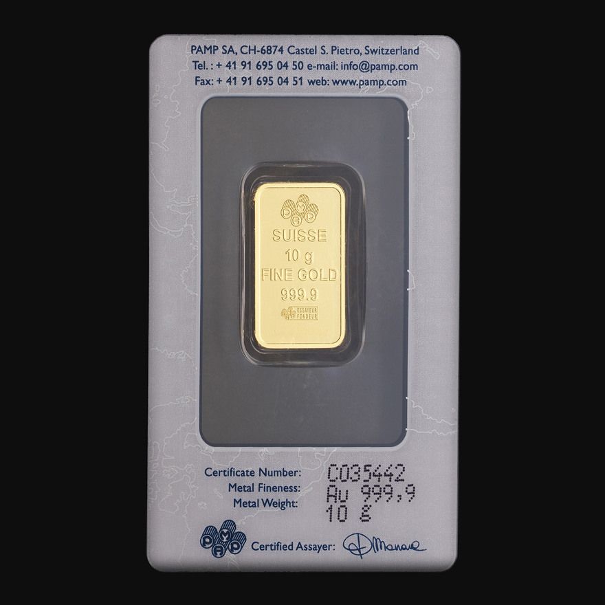 10g PAMP Fortuna Gold Bullion Bar - Tavex Bullion