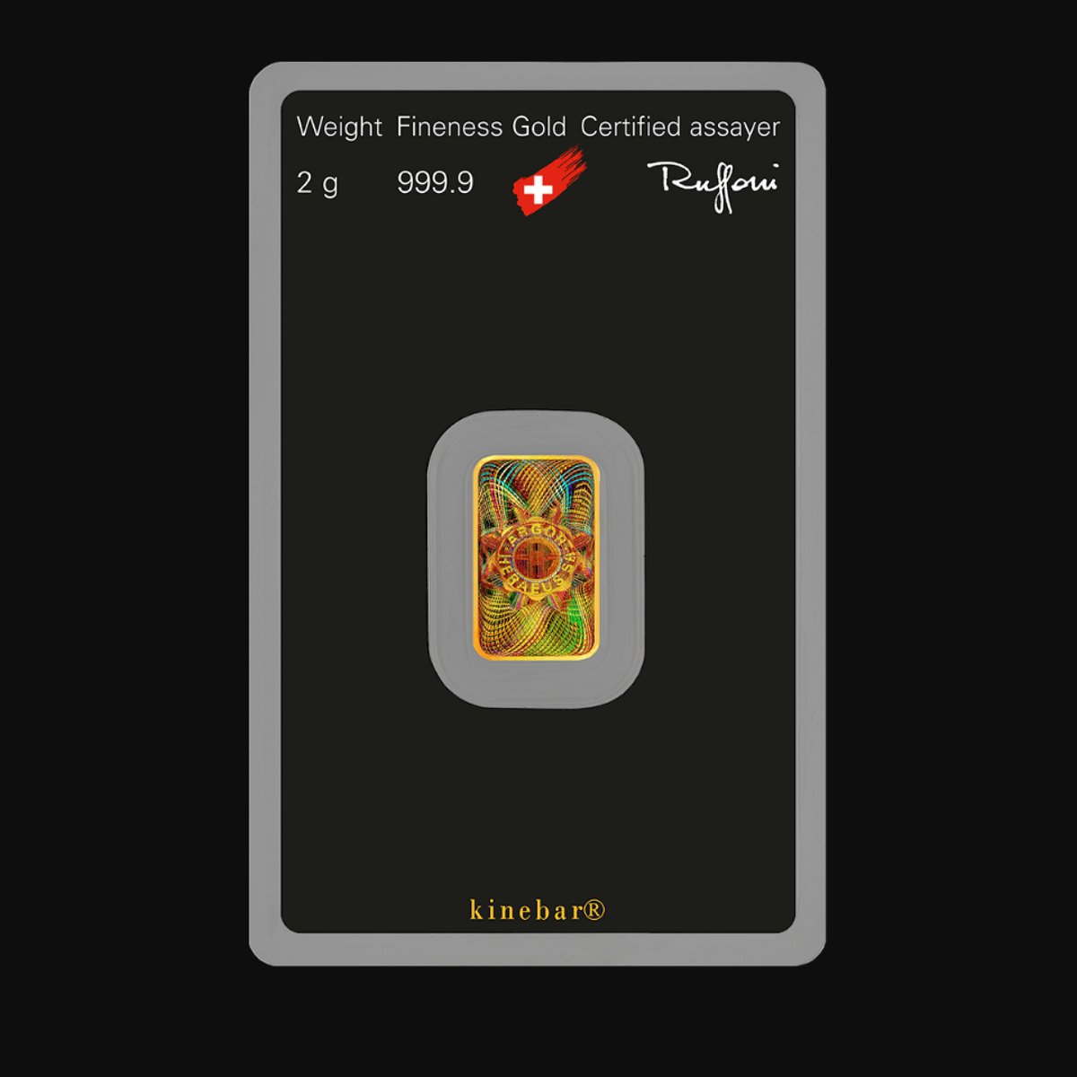 2g Argor-Heraeus Gold Kinebar - Tavex Bullion