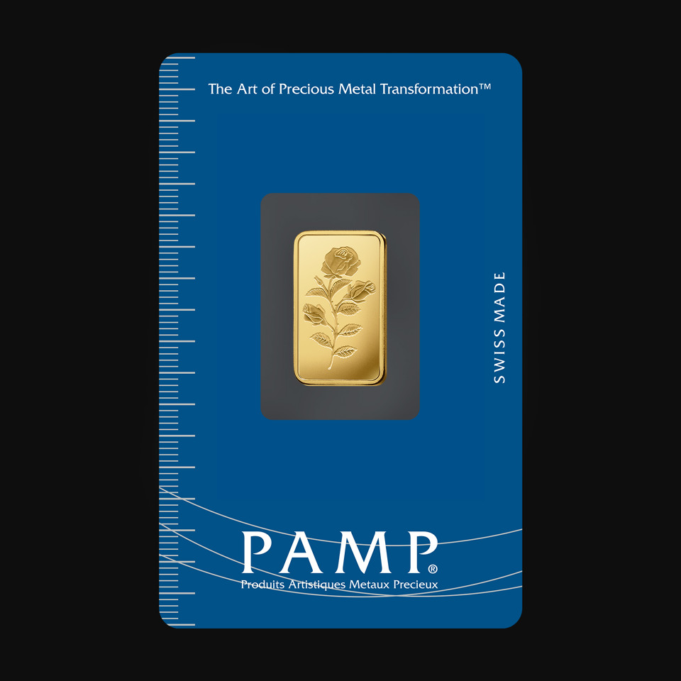 2.5 g PAMP Rosa Gold Bar | Tavex Lithuania