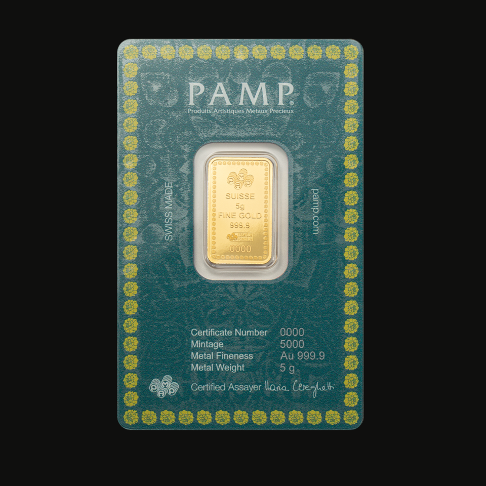 5g PAMP Diwali Lakshmi & Rangoli Art Gold Bar - Tavex Bullion