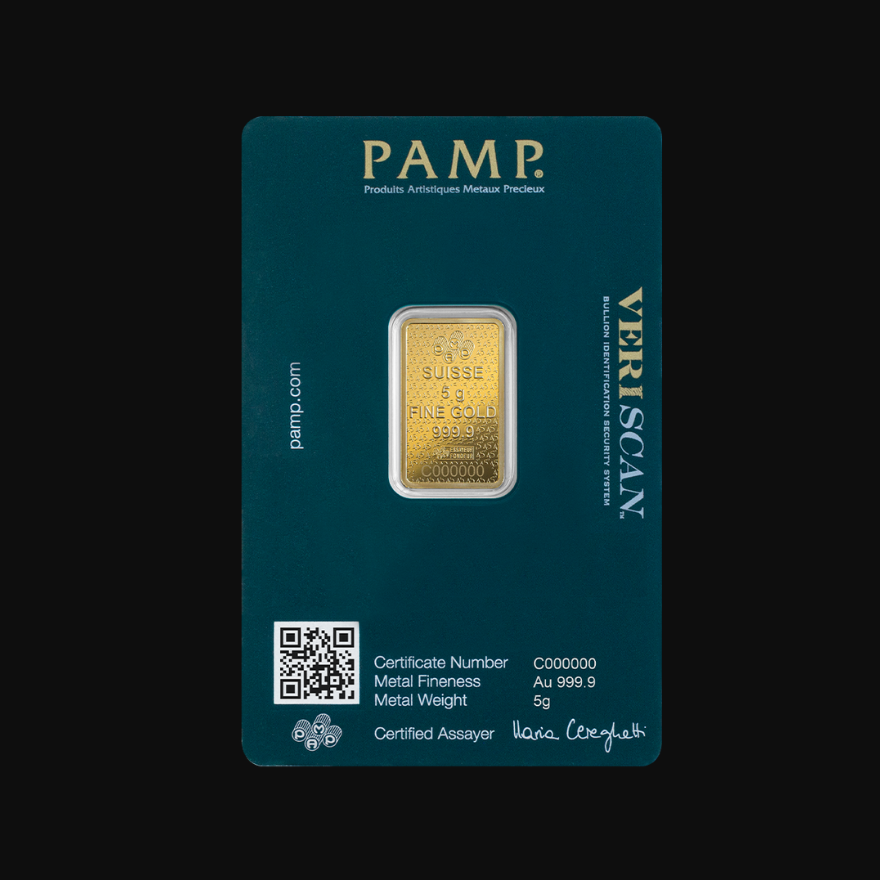 5g PAMP Fortuna 45th Anniversary Gold Bar - Tavex Bullion