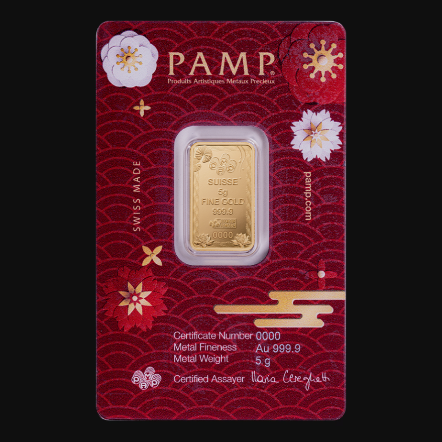 5g PAMP Good Luck Koi Fish Gold Bar - Tavex Bullion