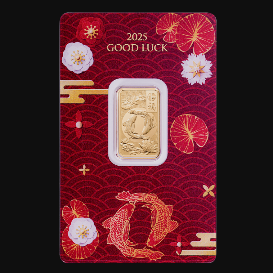 5g PAMP Good Luck Koi Fish Gold Bar - Tavex Bullion