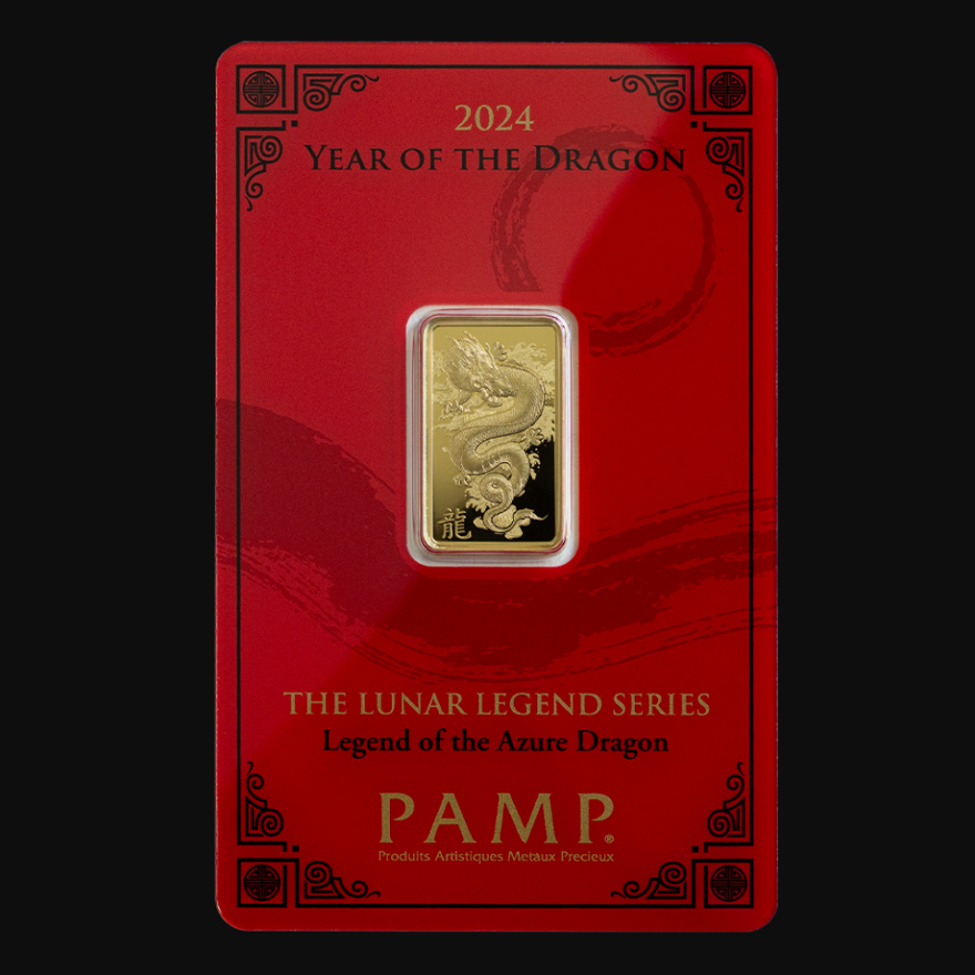 5g PAMP Lunar Dragon 2024 Gold Bar - Tavex Bullion