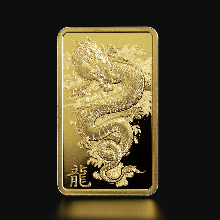 5g PAMP Lunar Dragon 2024 Gold Bar - Tavex Bullion