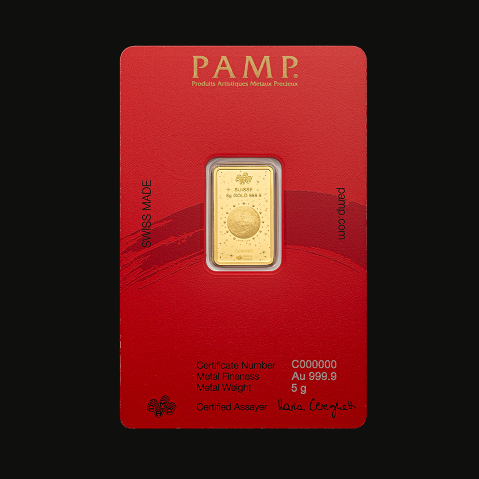 5g PAMP Lunar Horse 2026 Gold Bar - Tavex Bullion